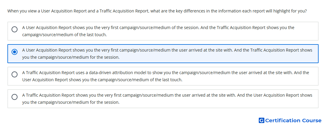 When you view a User Acquisition Report and a Traffic Acquis