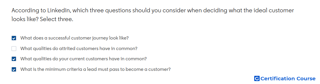 According to LinkedIn, which three questions should you cons