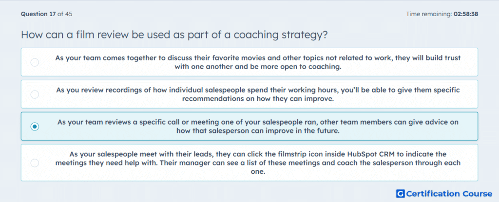 How can a film review be used as part of a coaching strategy