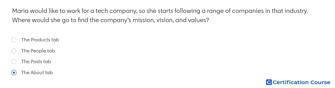 Maria would like to work for a tech company, so she starts f