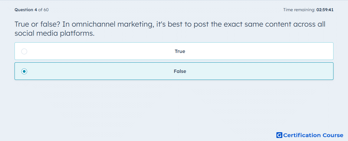 True or false? In omnichannel marketing, it's best to post t