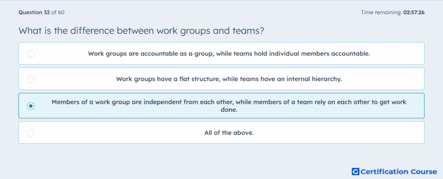What is the difference between work groups and teams?