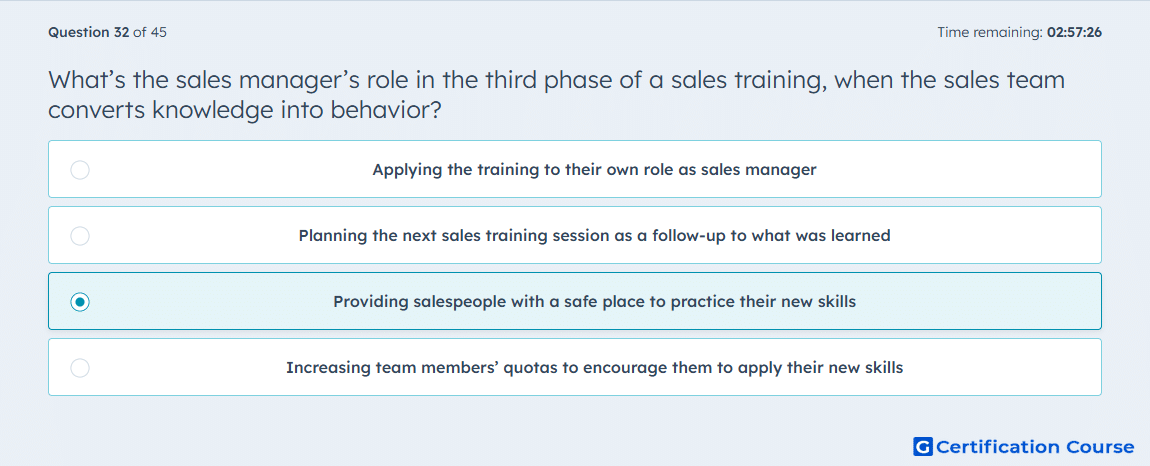 What’s the sales manager’s role in the third phase of a sale