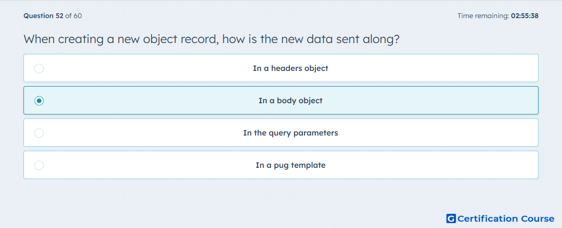 When creating a new object record, how is the new data sent