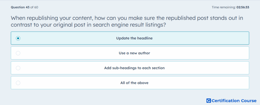 When republishing your content, how can you make sure the re