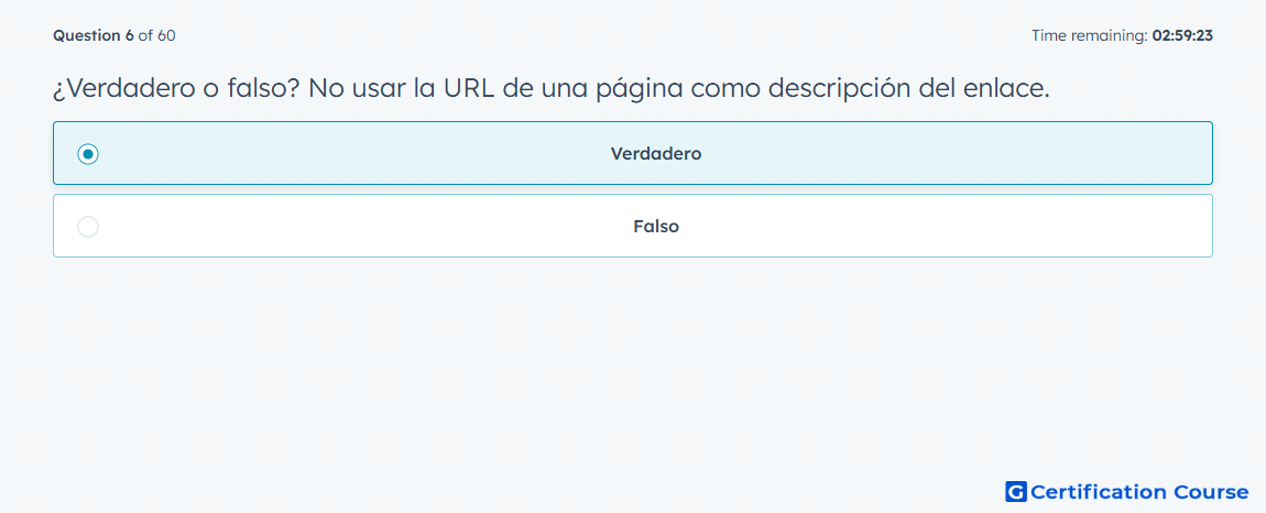 ¿Verdadero o falso? No usar la URL de una página como descri