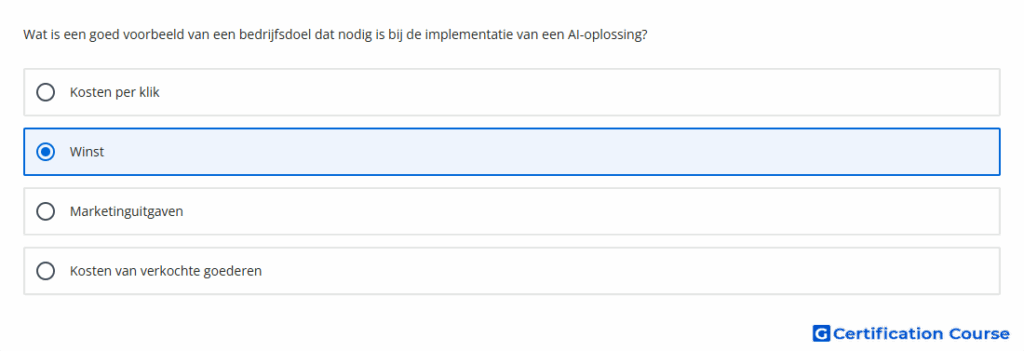 Wat is een goed voorbeeld van een bedrijfsdoel dat nodig is