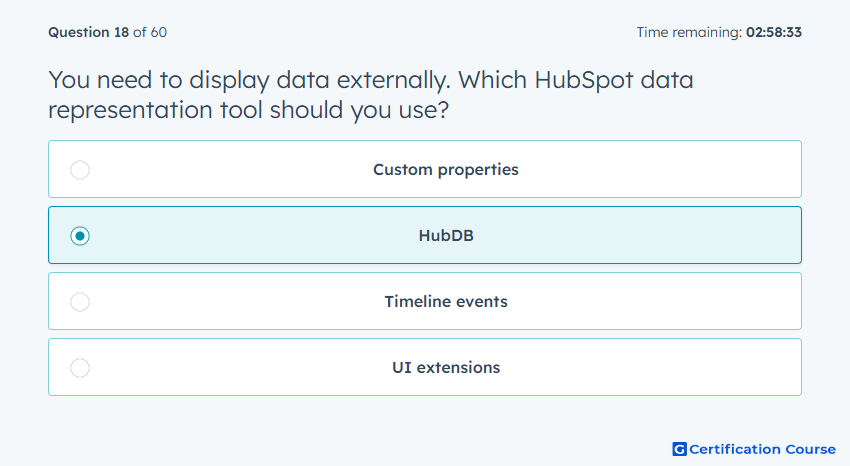 You need to display data externally. Which HubSpot data repr