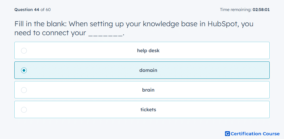 Fill in the blank: When setting up your knowledge base in Hu