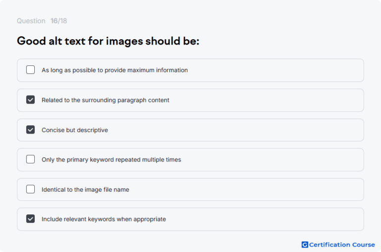 Good alt text for images should be: