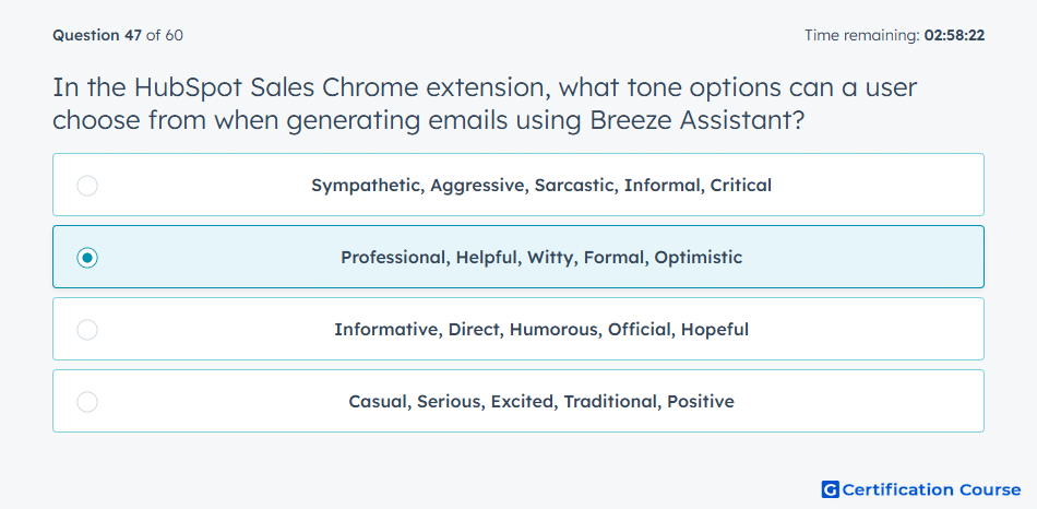 In the HubSpot Sales Chrome extension, what tone options can