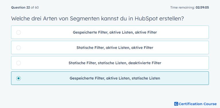 Welche drei Arten von Segmenten kannst du in HubSpot erstell