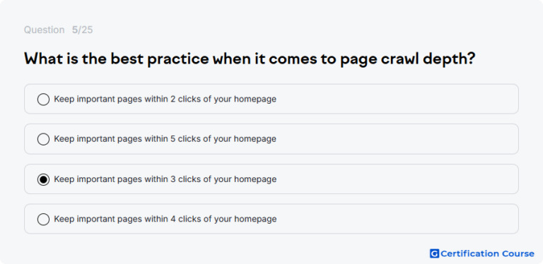 What is the best practice when it comes to page crawl depth?