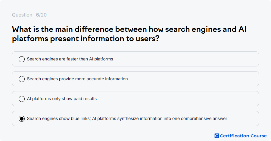 What is the main difference between how search engines and A