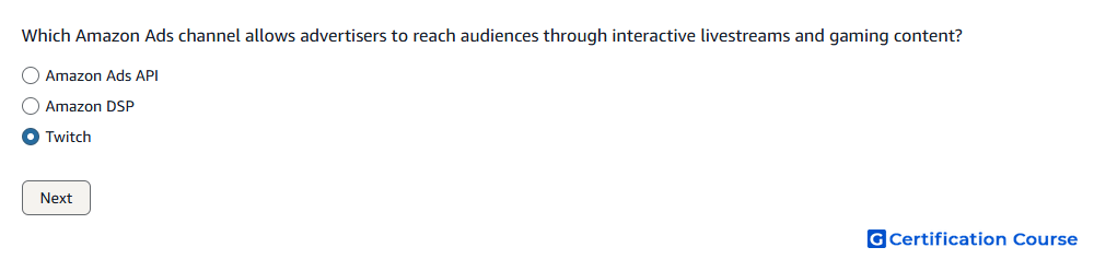 Which Amazon Ads channel allows advertisers to reach audienc