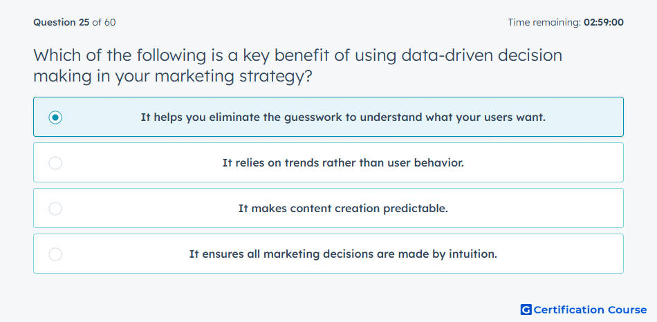 Which of the following is a key benefit of using data-driven